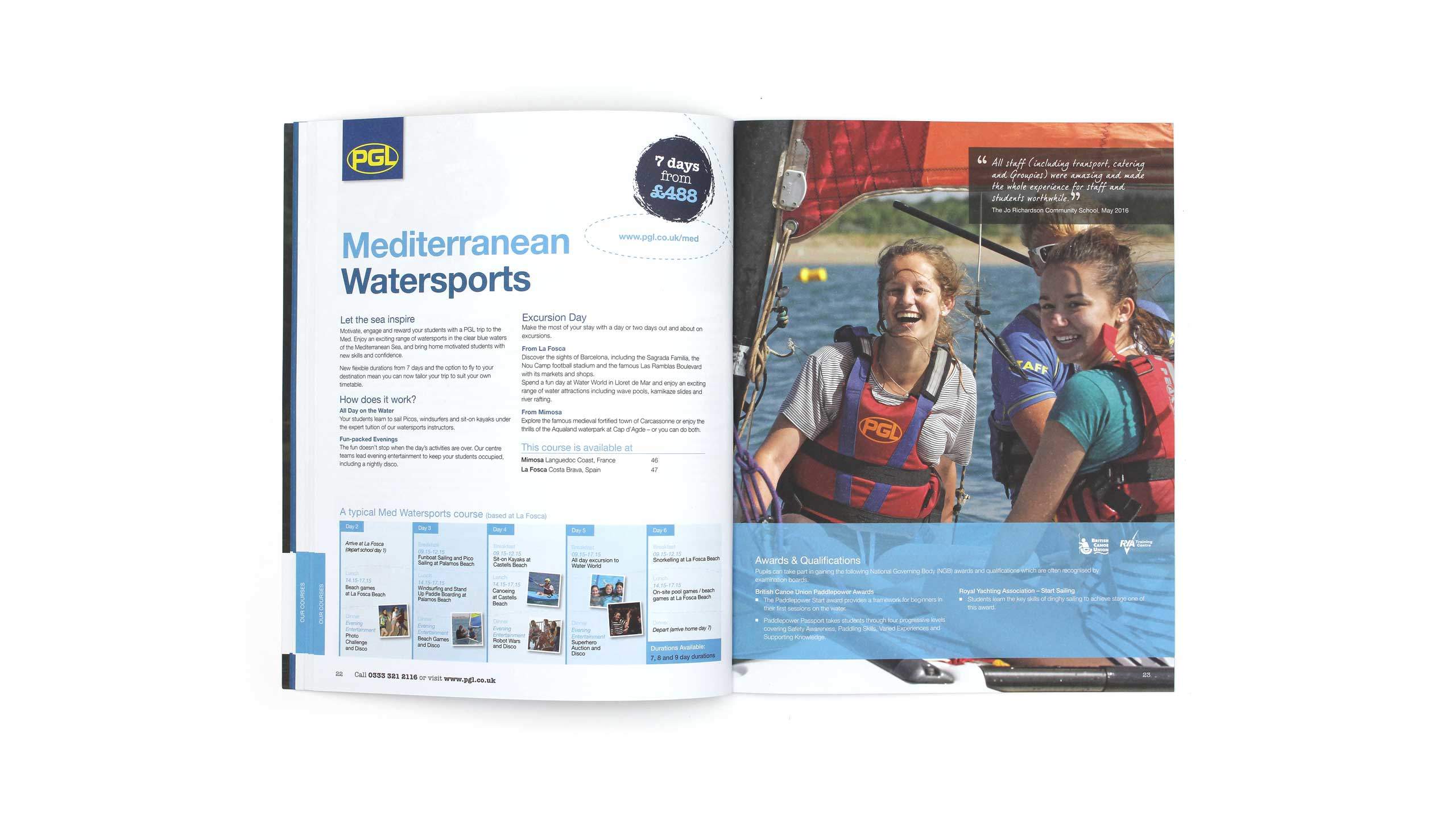School trips graphic design marketing | PGL brochures | Hertfordshire