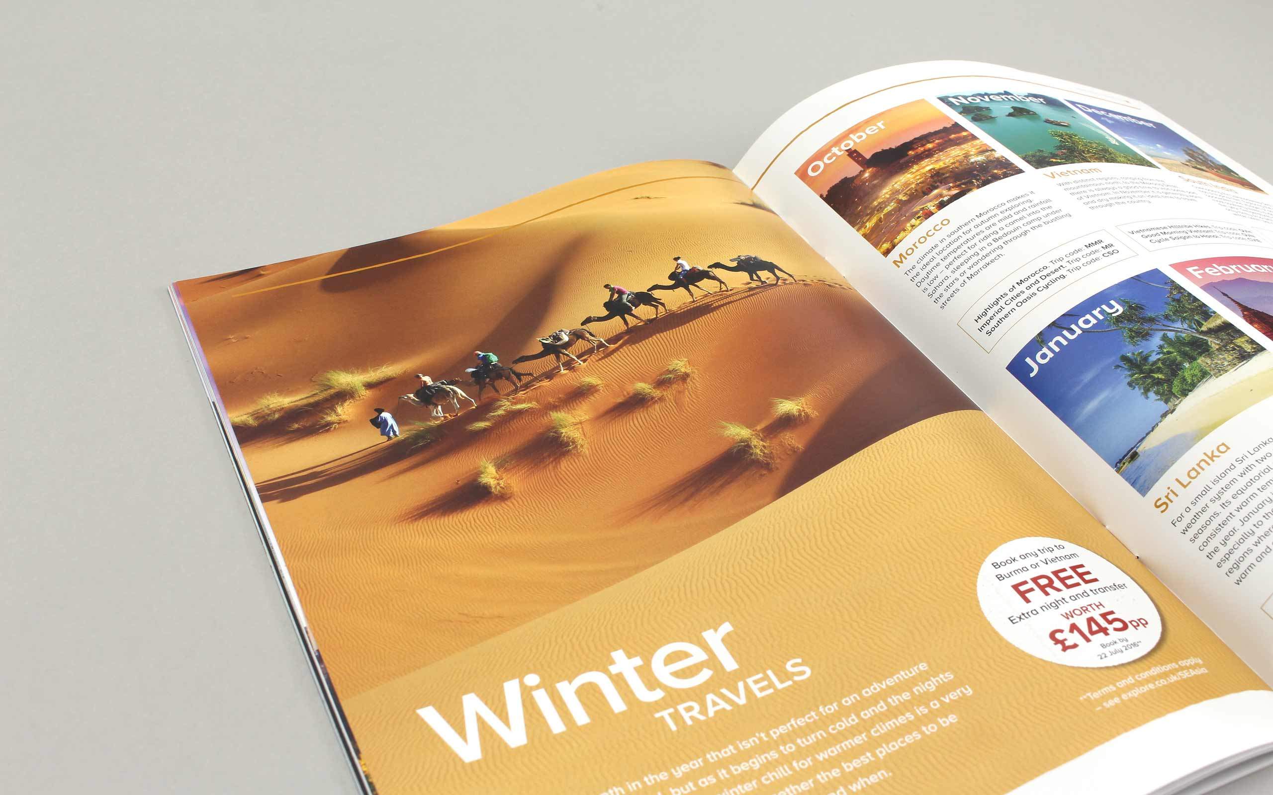 Travel magazine graphic design | Explore Adventure | Hertfordshire